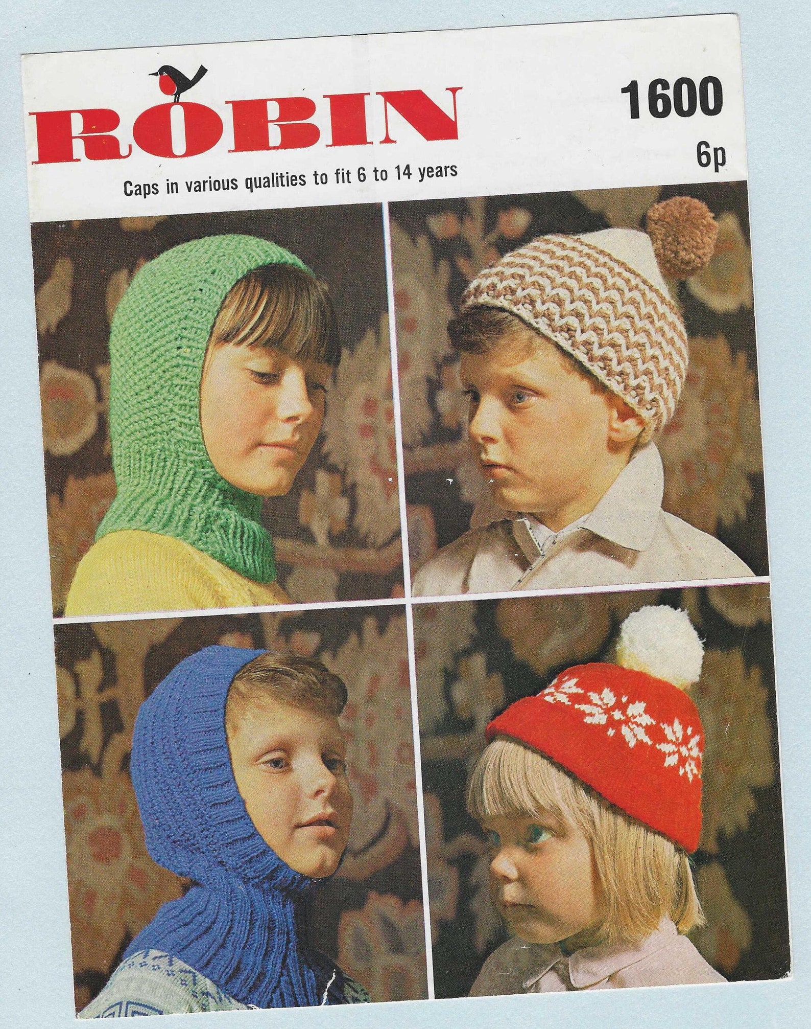 Original Vintage Robin Knitting Pattern 1600 - Kids Hats Caps ...