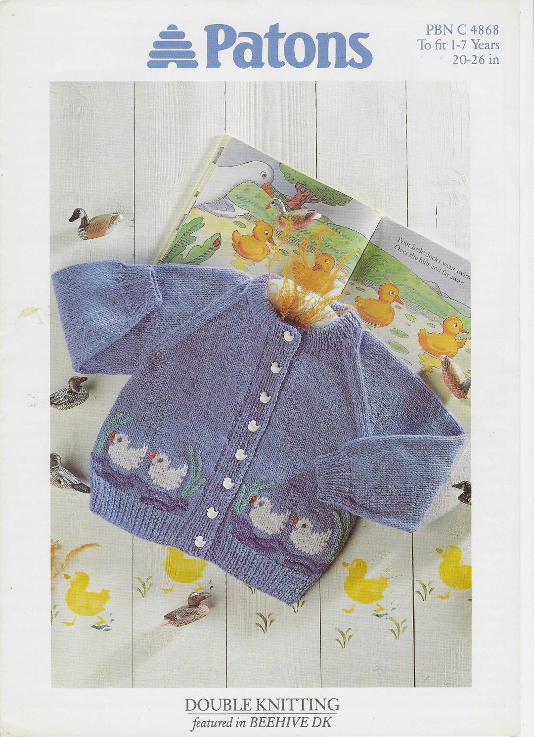 Original Out-of-print Patons Knitting Pattern 4868 Toddler Kids Picture ...
