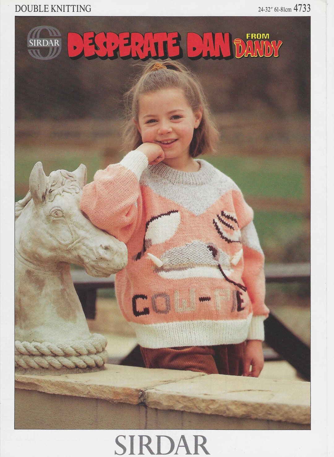 Out-of-print Knitting Pattern Leaflet: Kids Desperate Dan Cow Pie ...