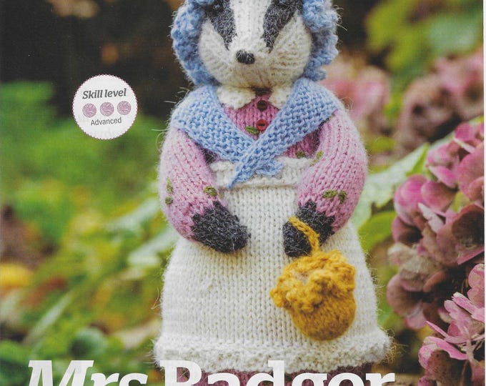 Knitting Pattern for Mrs Badger Toy Doll Woodland Creatures Series ...