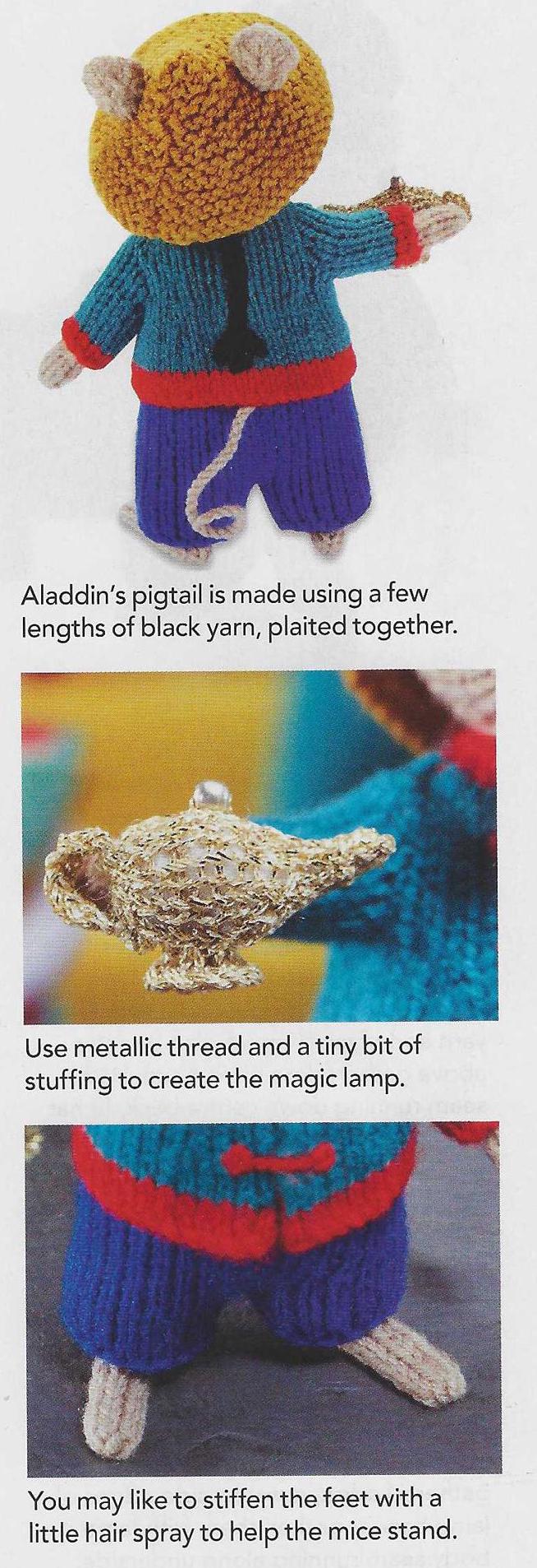 Alan Dart Knitting Pattern Aladdin, Pantomime Mice Toys Dolls in Double ...