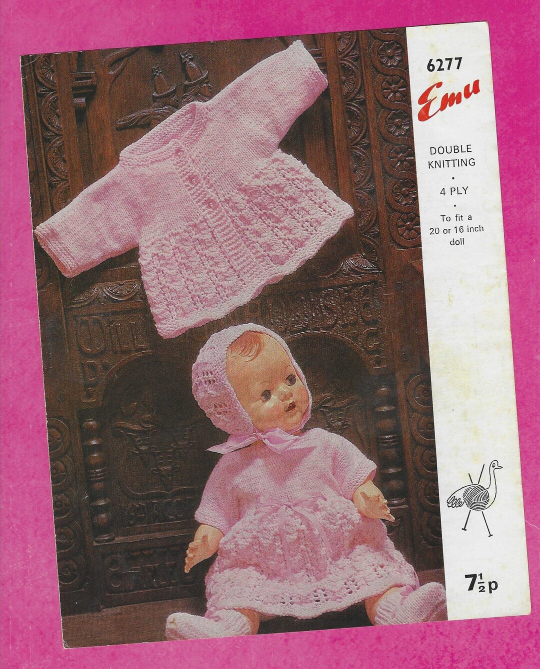 Original Vintage Emu Knitting Pattern 6277: Dolls Clothes Outfit in DK ...