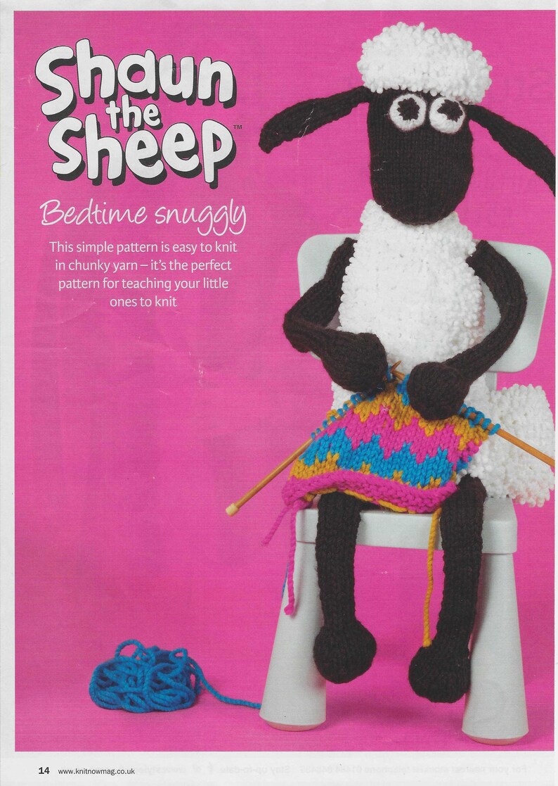 Knitting Pattern Shaun the Sheep from Wallace and Gromit Toy Doll in ...