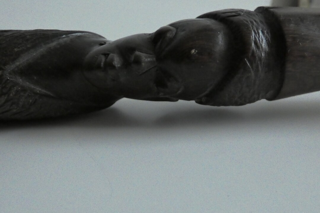 Vintage African Walking Stick Made From an Ebony Trunk Stick With Hand ...