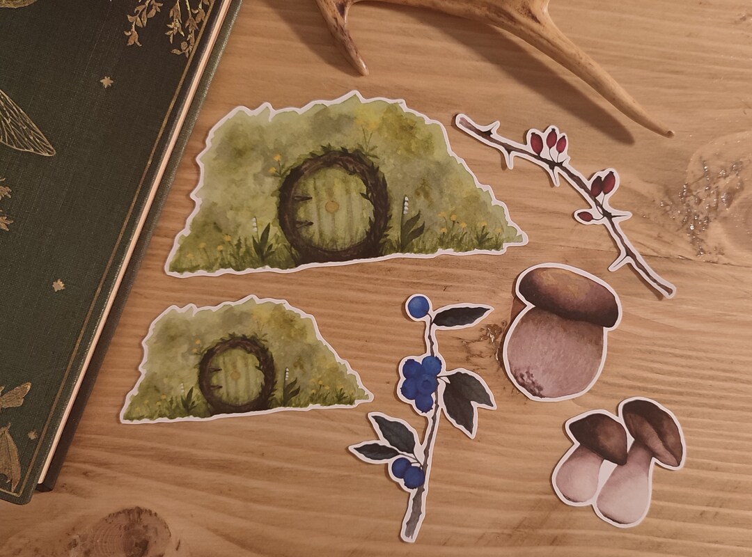 Hobbiton Stickers Set, Shire Decals, Watercolour Illustration Stickers ...