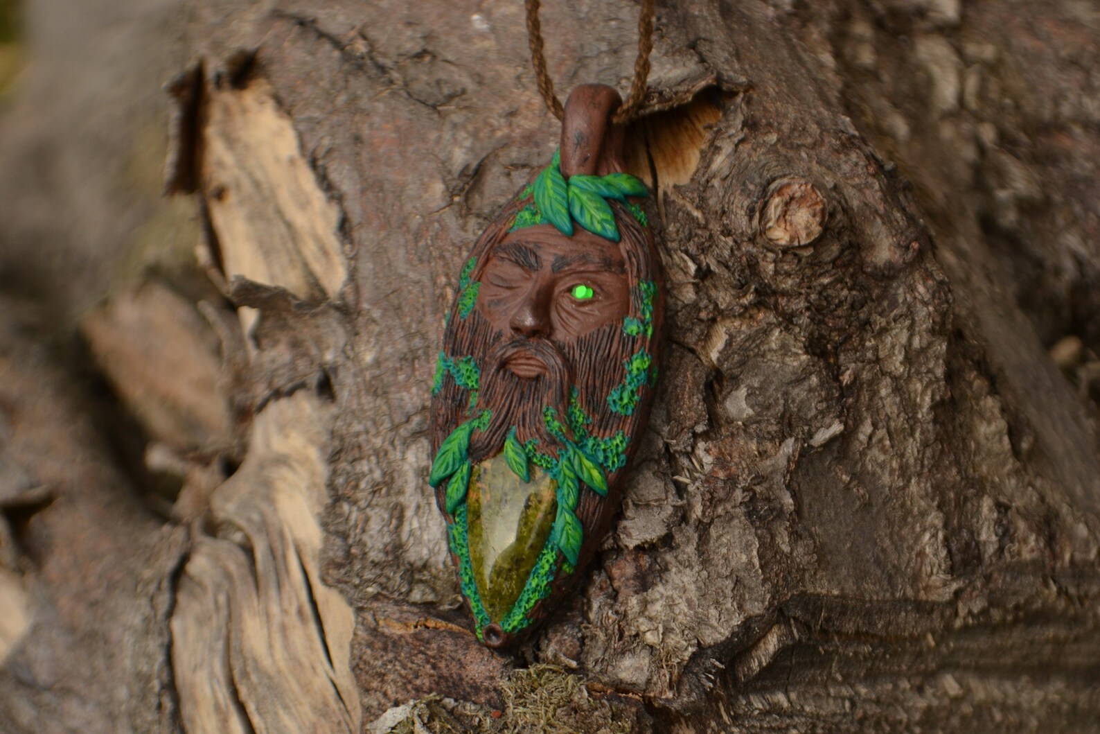 Odin pendant handmade polymer clay jewellery Futhark runes | Etsy