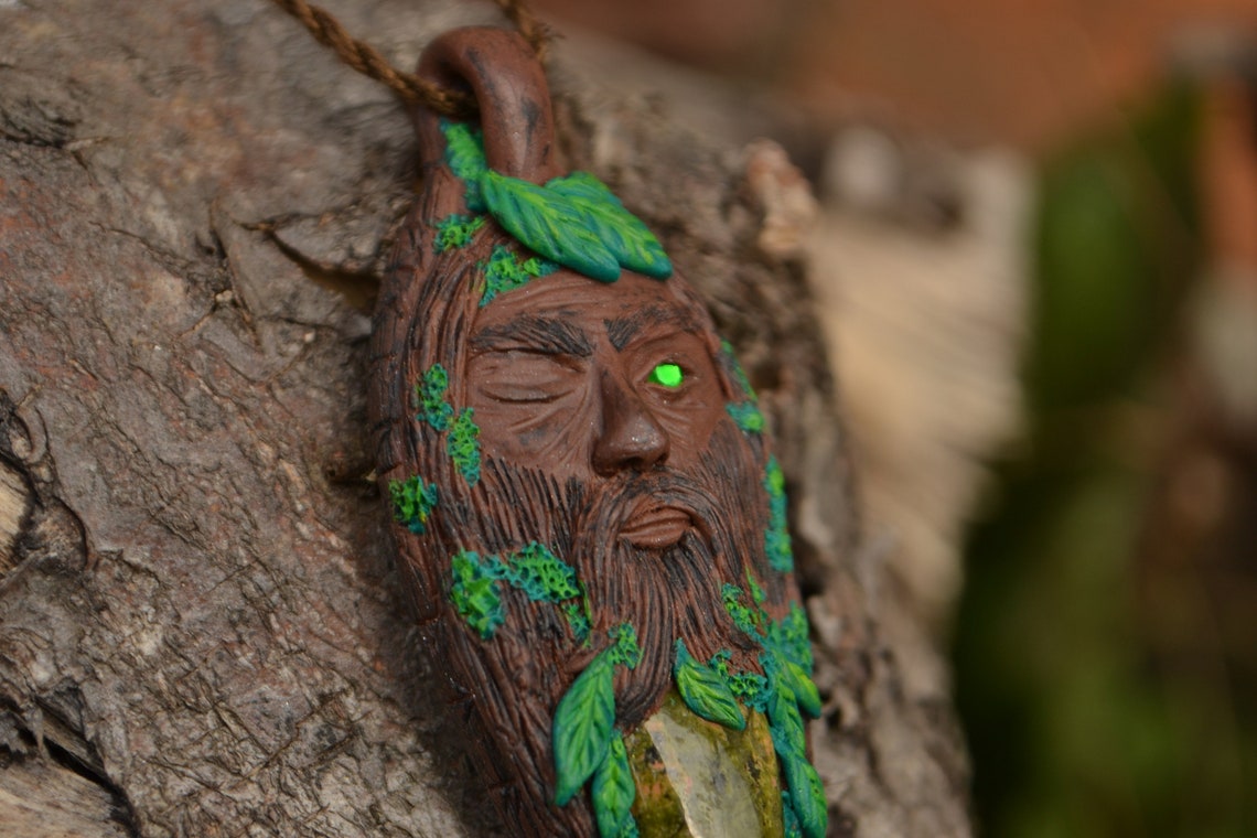 Odin pendant handmade polymer clay jewellery Futhark runes | Etsy