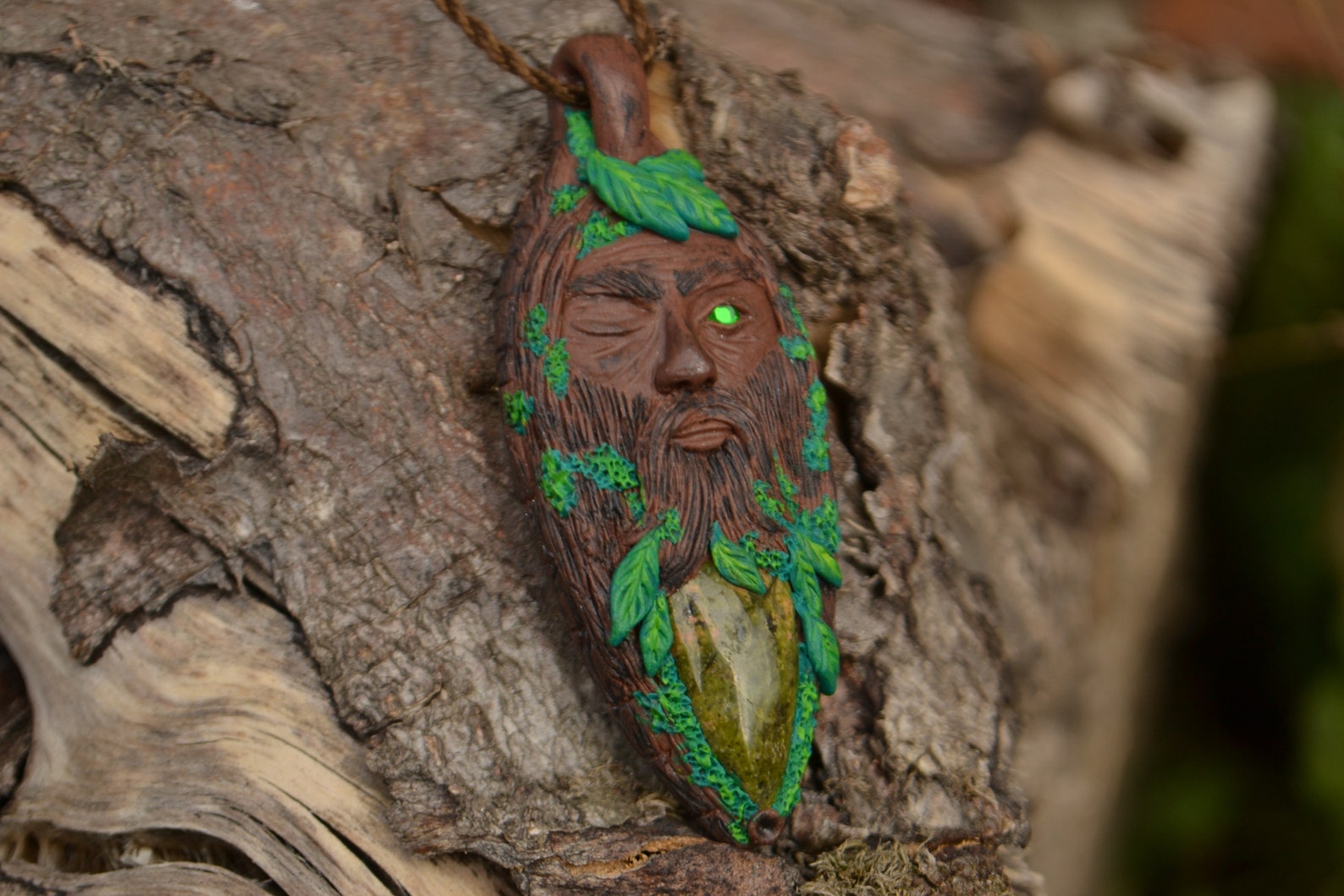 Odin pendant handmade polymer clay jewellery Futhark runes | Etsy