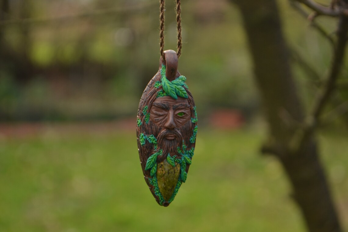 Odin pendant handmade polymer clay jewellery Futhark runes | Etsy