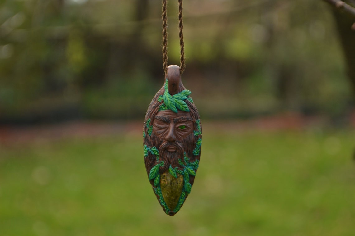 Odin pendant handmade polymer clay jewellery Futhark runes | Etsy