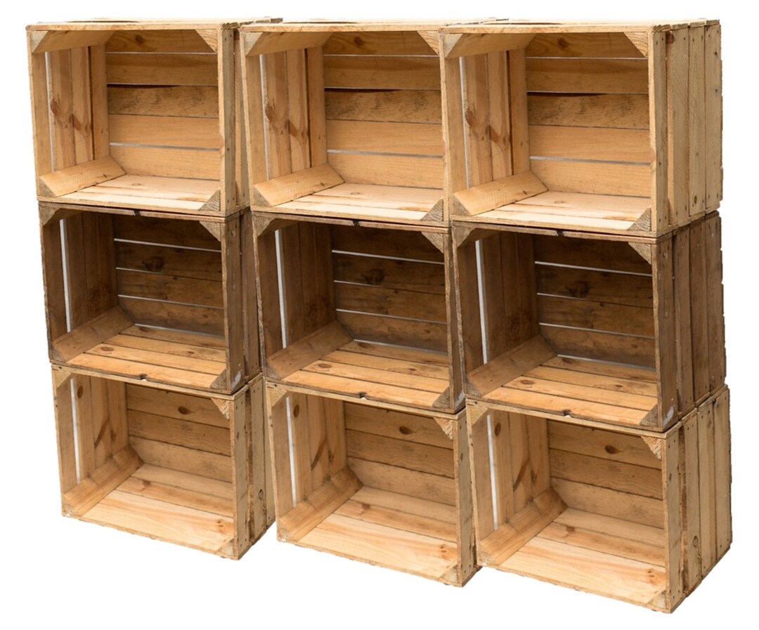 Fruit Crates Wooden Crates Wine Crates Set of 9 50 X 40 X 30 Cm Vintage ...