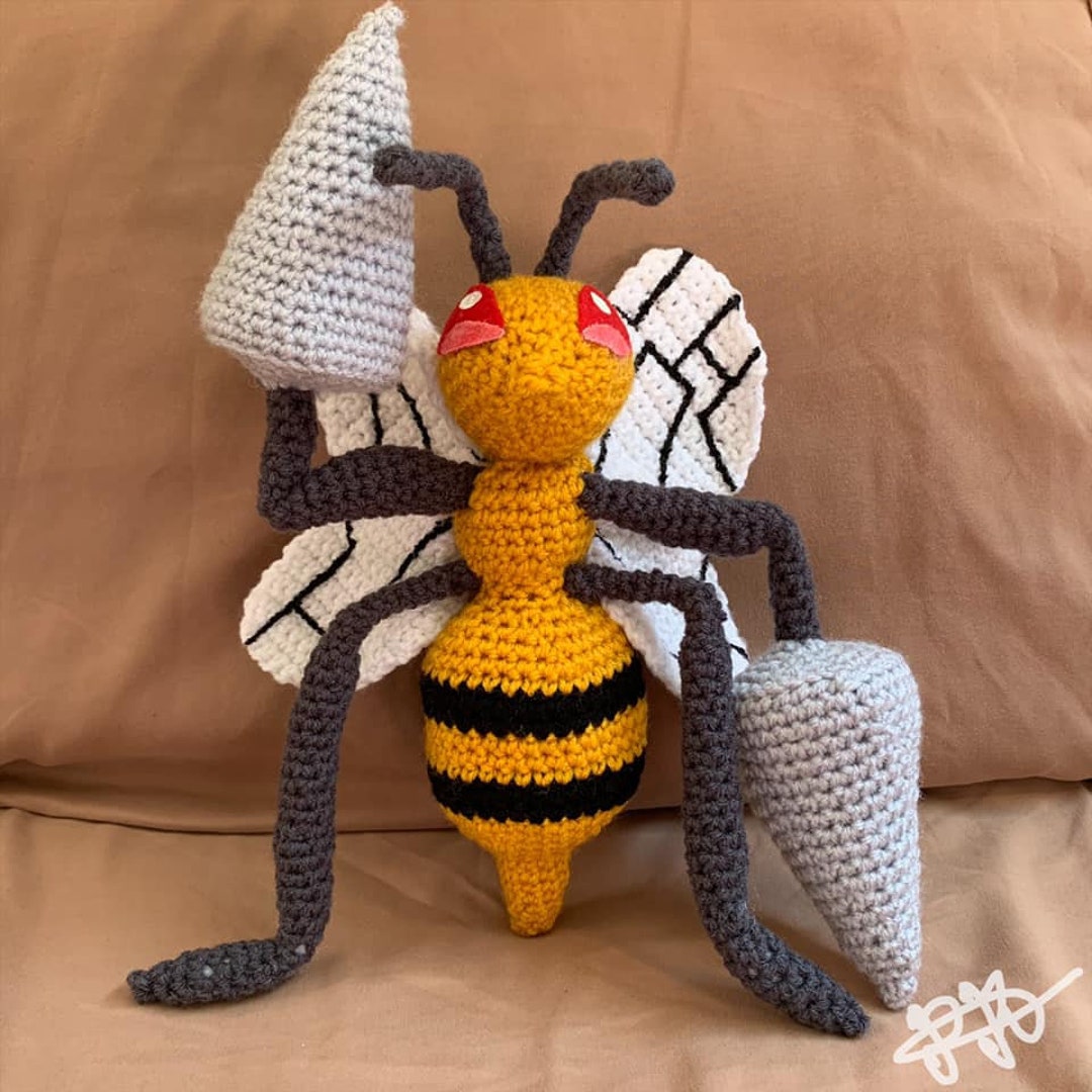 Beedrill- Handmade Crochet Pokemon Plush Toy MADE TO ORDER - Etsy