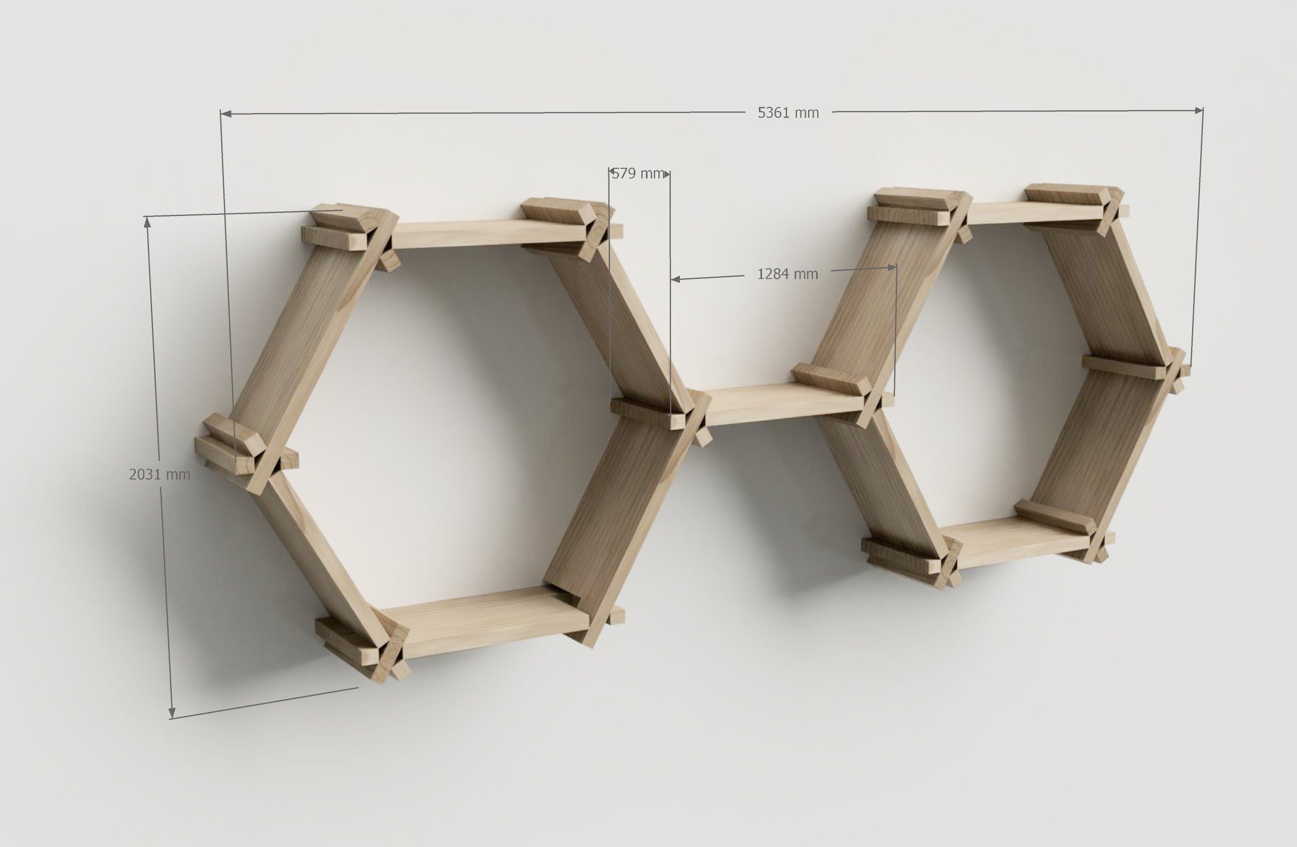 HEXA Book Shelf in 2 Different Sizes - Etsy