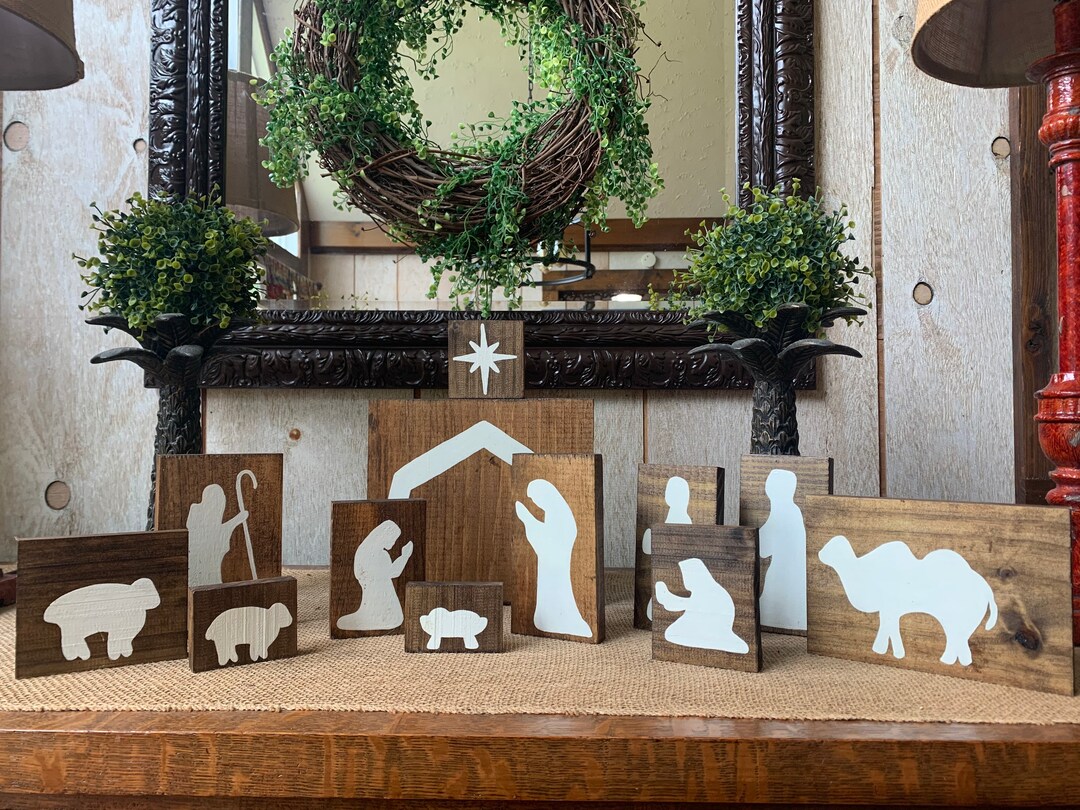 Wooden Block Nativity Scene - Etsy
