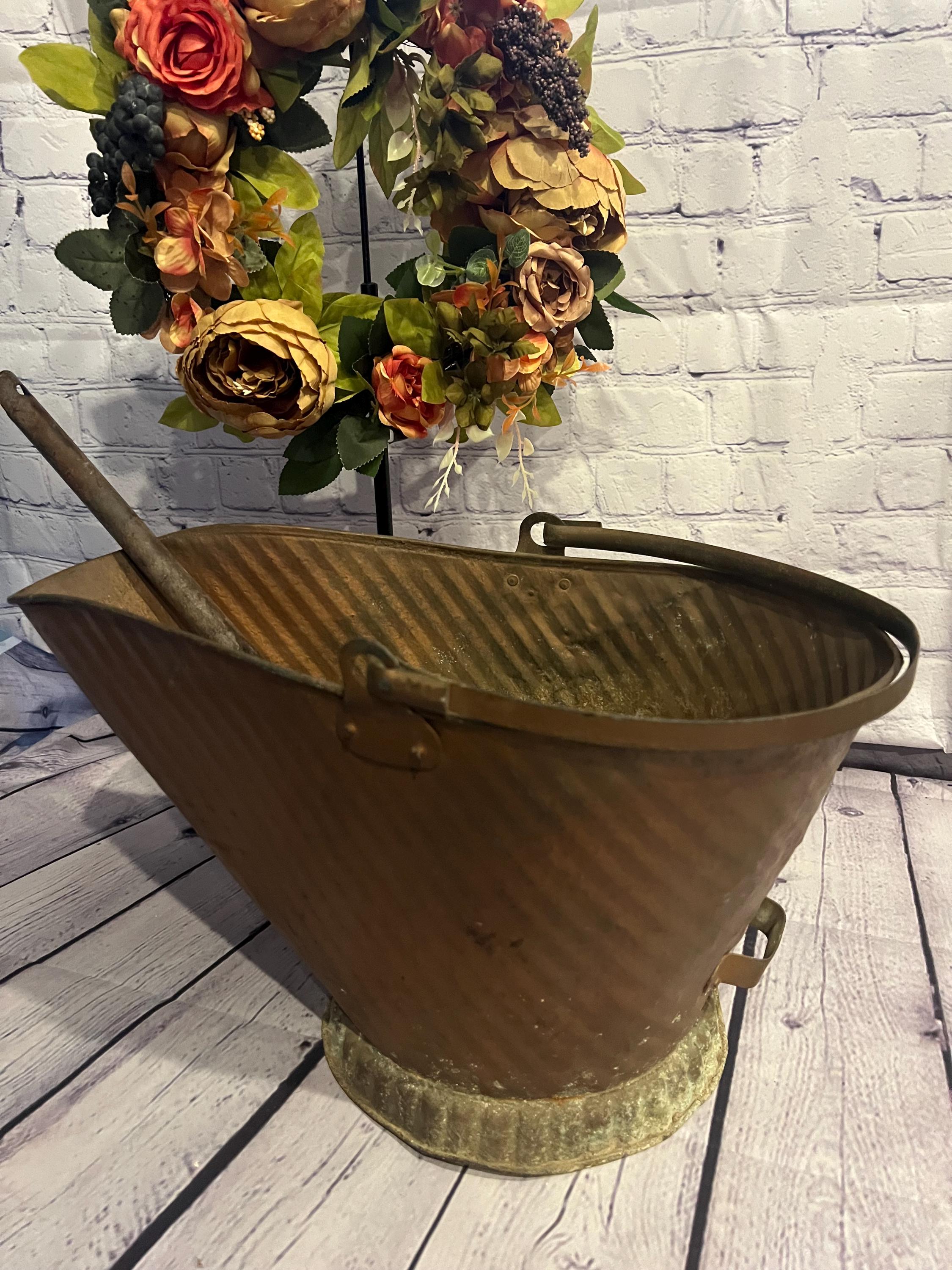 Vintage Copper Coal Ash Bucket W/shovel - Etsy