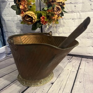 Vintage Copper Coal Ash Bucket W/shovel - Etsy