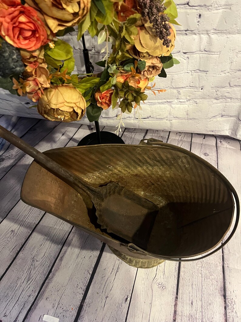 Vintage Copper Coal Ash Bucket W/shovel - Etsy