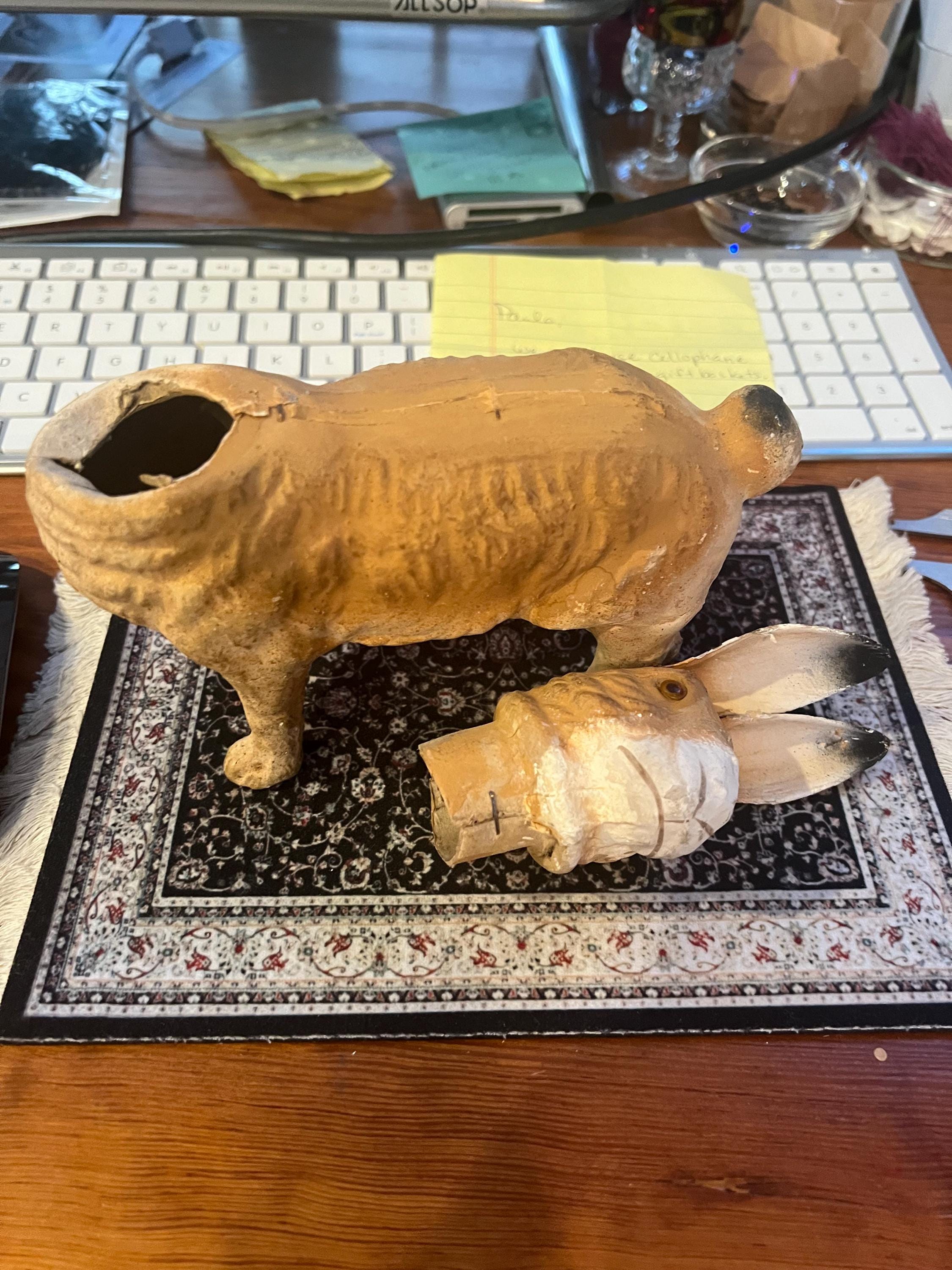 Brown Paper Mache Rabbit - Etsy