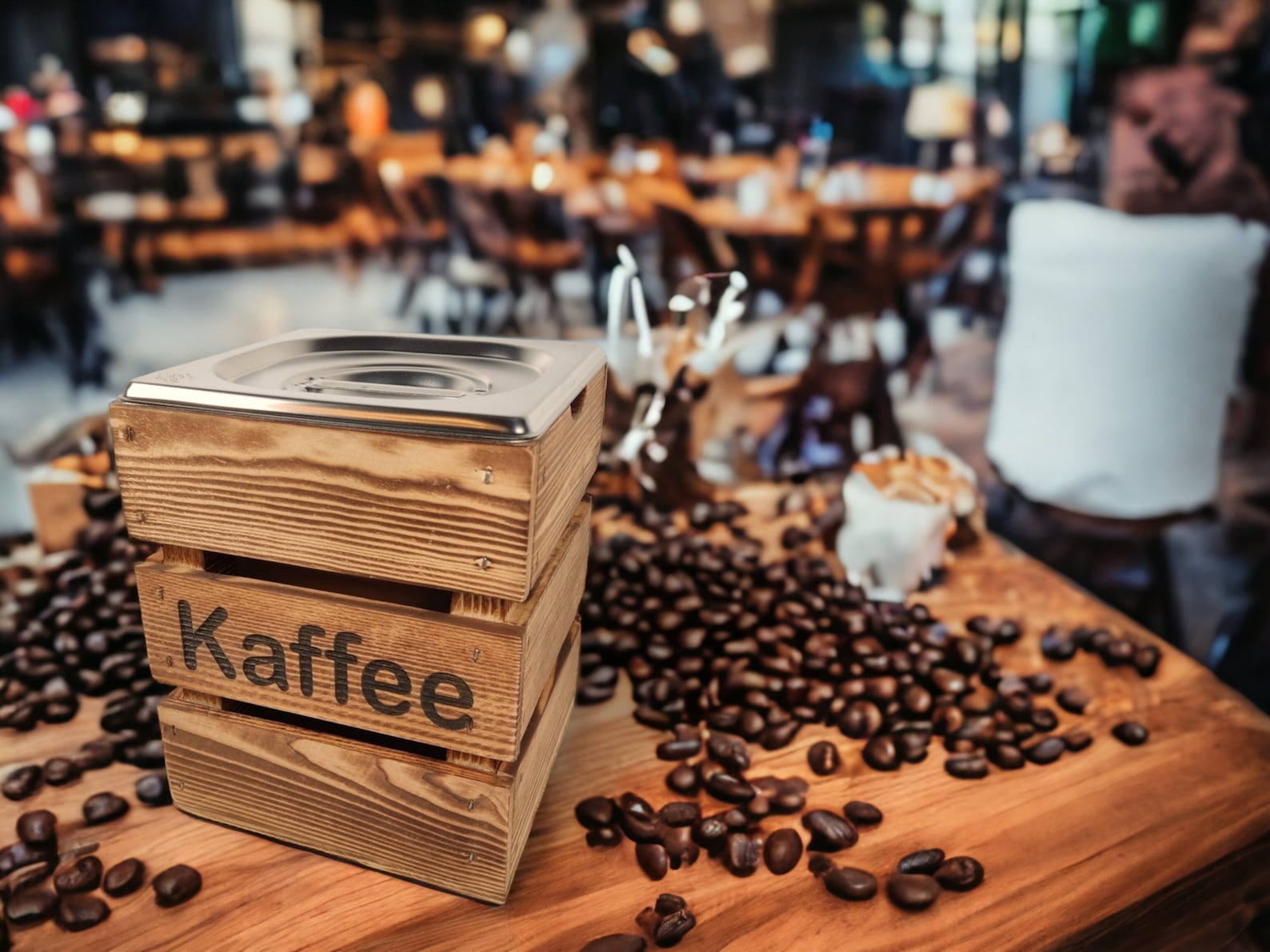 Rustic COFFEE CONTAINER for Storing Coffee Beans, Coffee Powder, Cocoa ...