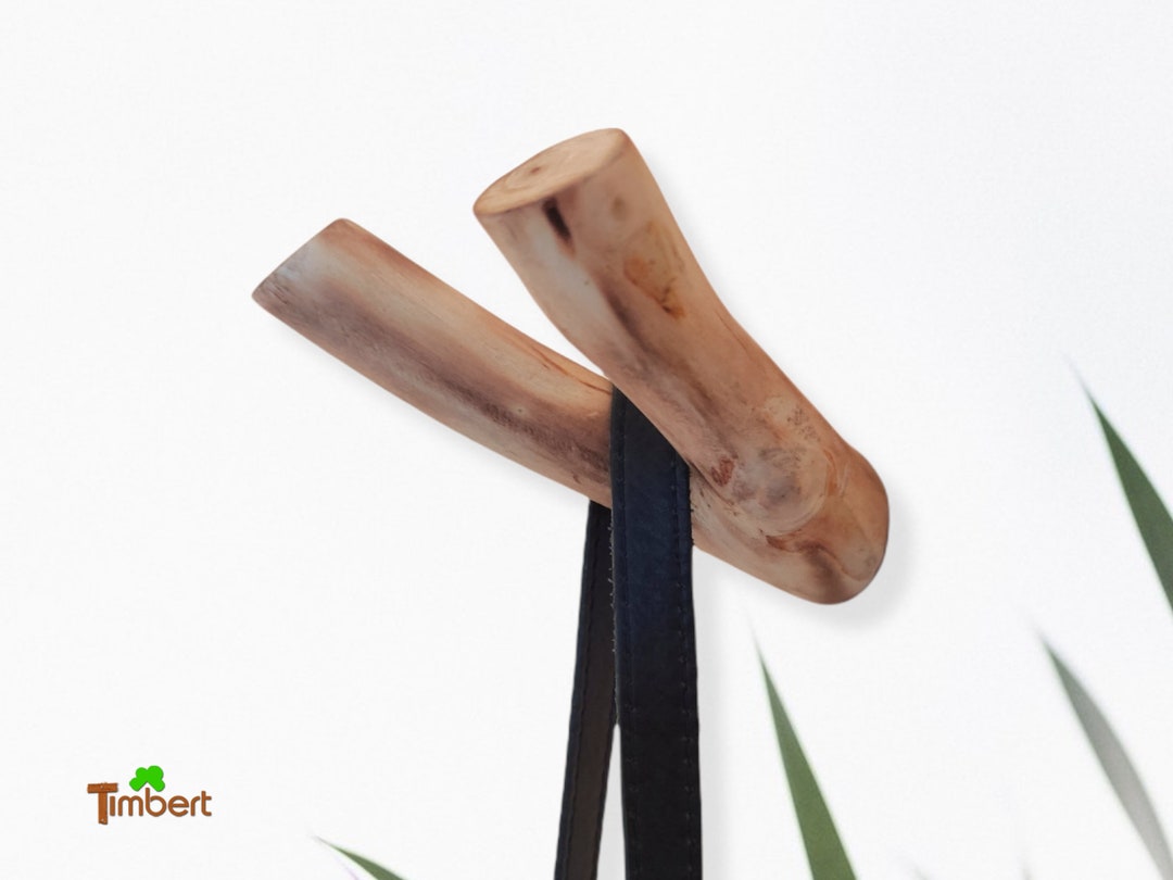 Rustic Wall Hook Made of Knotted Wood COAT HOOKS Natural Y-shaped ...