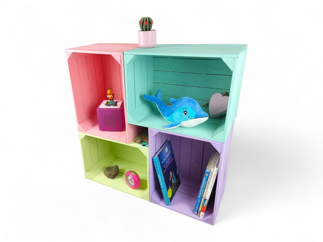COLORFUL WOODEN BOXES Colorful Boxes Children's Room Stackable Children ...