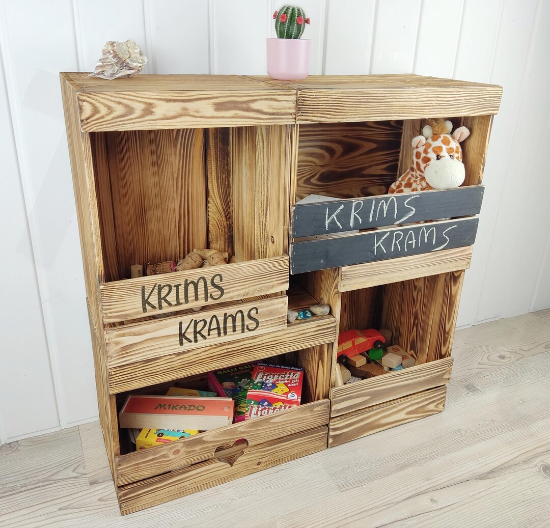 SET of 4 Organizer Boxes KRIMSKRAMS Wooden Box Stackable Wooden Box ...