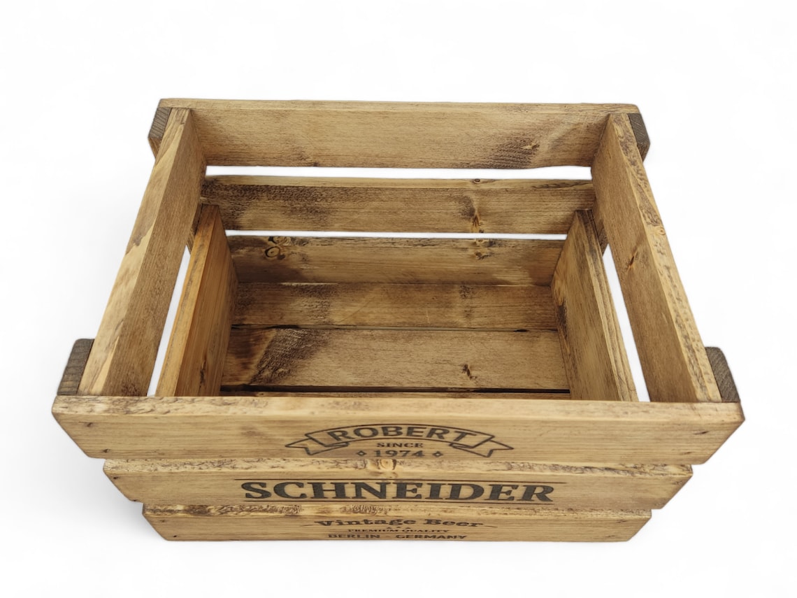 Vintage Beer Crate Personalized Wooden Box for Birthdays Old Drinks ...