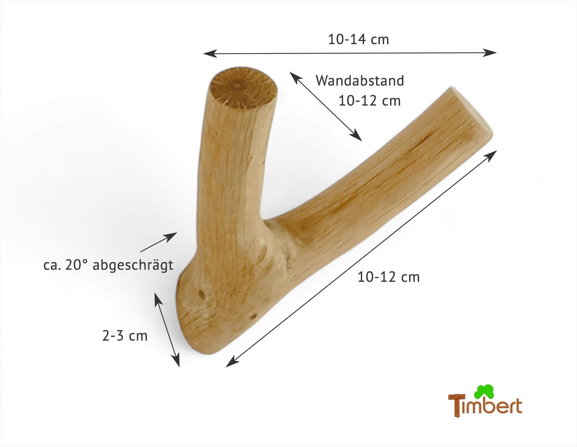 URIGE Y-förmiger Wandhaken aus Astholz • Natürliche GARDEROBENHAKEN ...