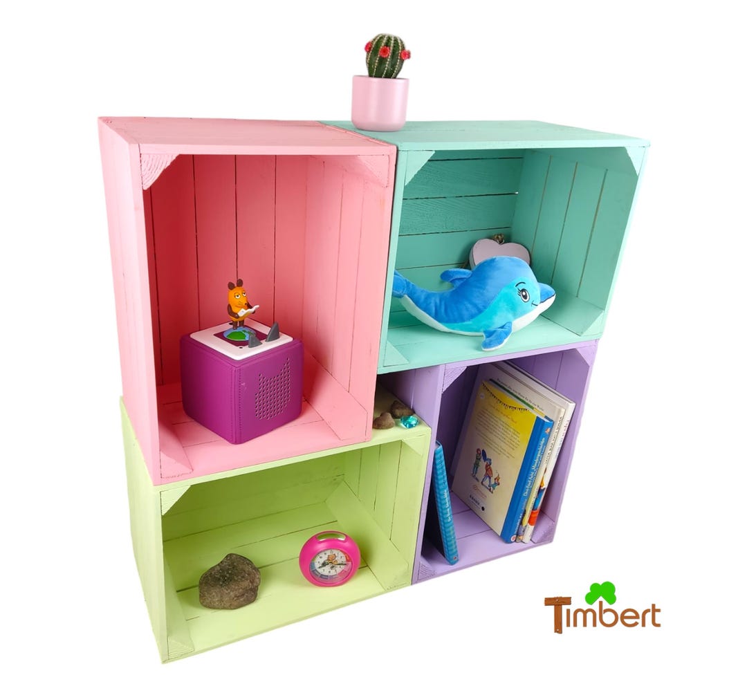 COLORFUL WOODEN BOXES Colorful Boxes Children's Room Stackable Children ...