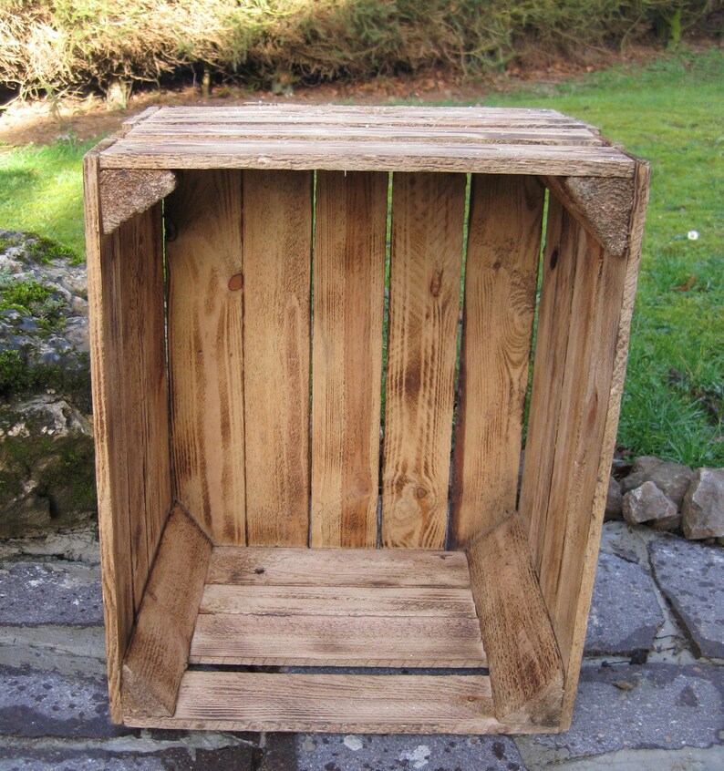 OLD Rustic FRUIT BOXES Flamed Apple Boxes Vintage Wooden Boxes - Etsy