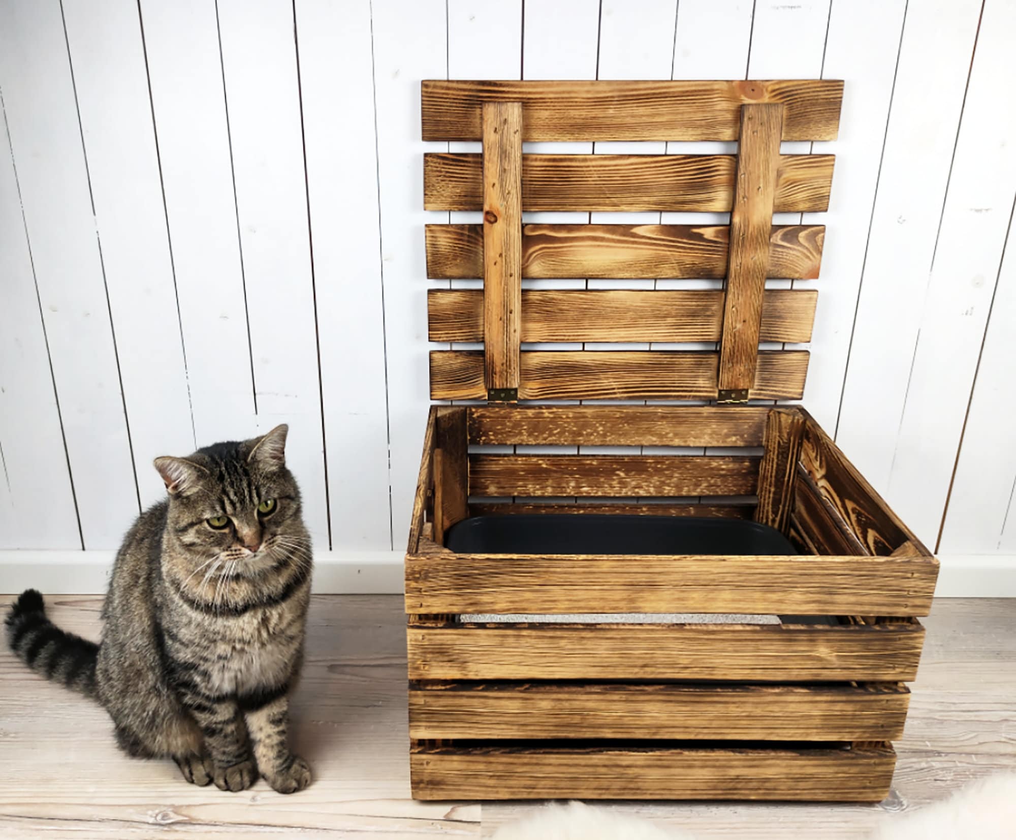 Vintage Wooden CAT LITTER Cover Box Crate With Lid Timber Cat - Etsy UK