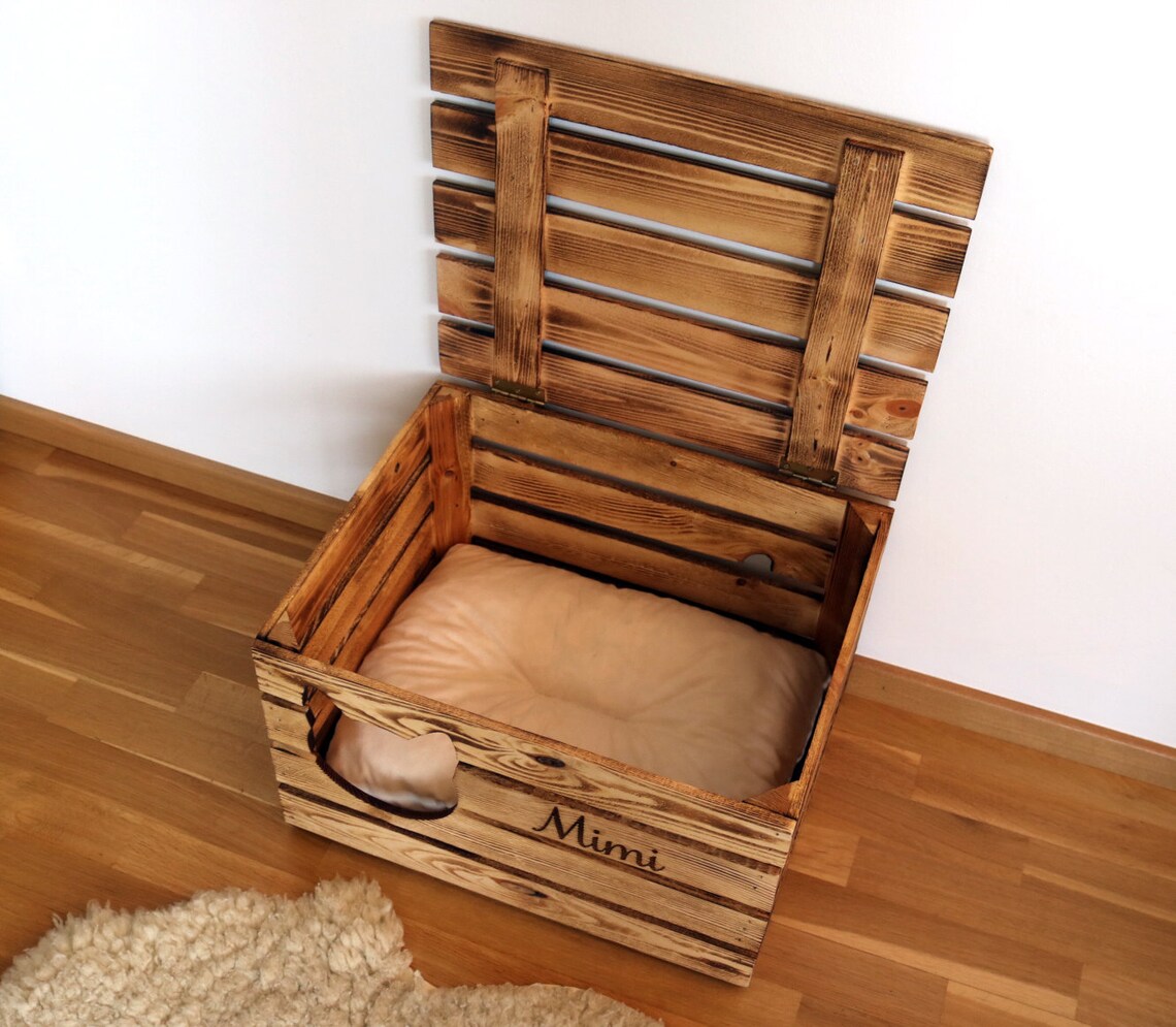 Rustic CAT CAVE PERSONALIZED With NAME Solid Wooden Chest With Desired ...