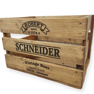 Vintage Beer Crate Personalized Wooden Box for Birthdays Old Drinks ...