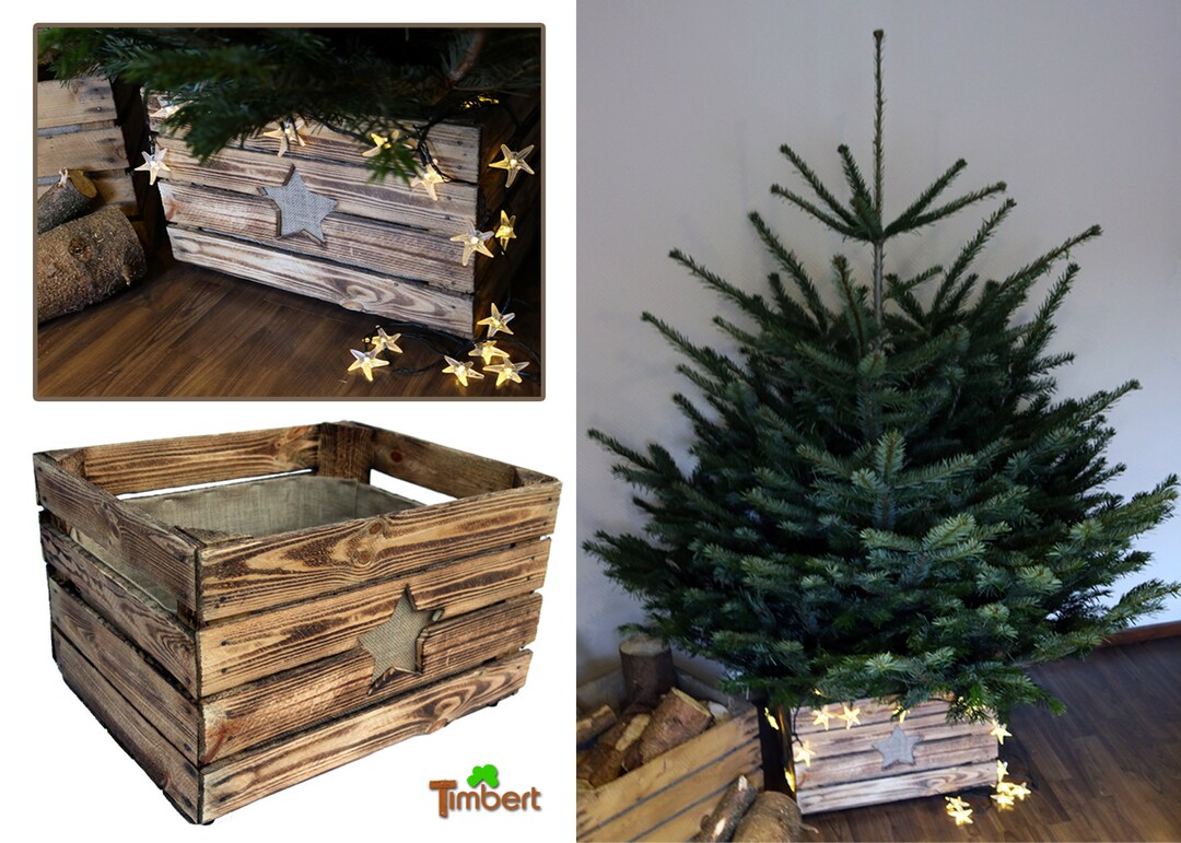 VINTAGE CHRISTMAS TREE STAND Christmas Tree Stand Made of Wood Old ...