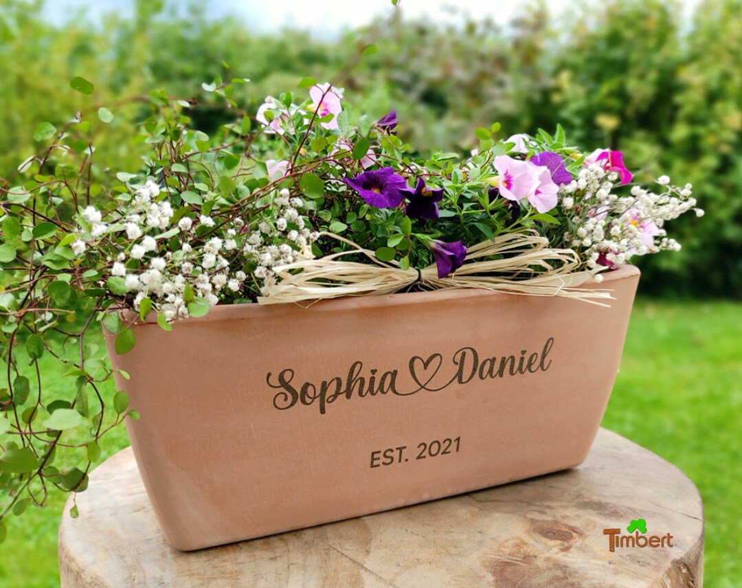 Personalized Terracotta Flower Box for Wedding Anniversary Gift ...
