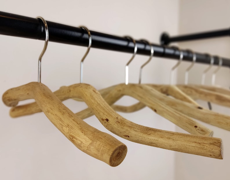Natural Wood Clothes Hanger, Rustic Wood Coat Rack, Branch Wood Coat ...