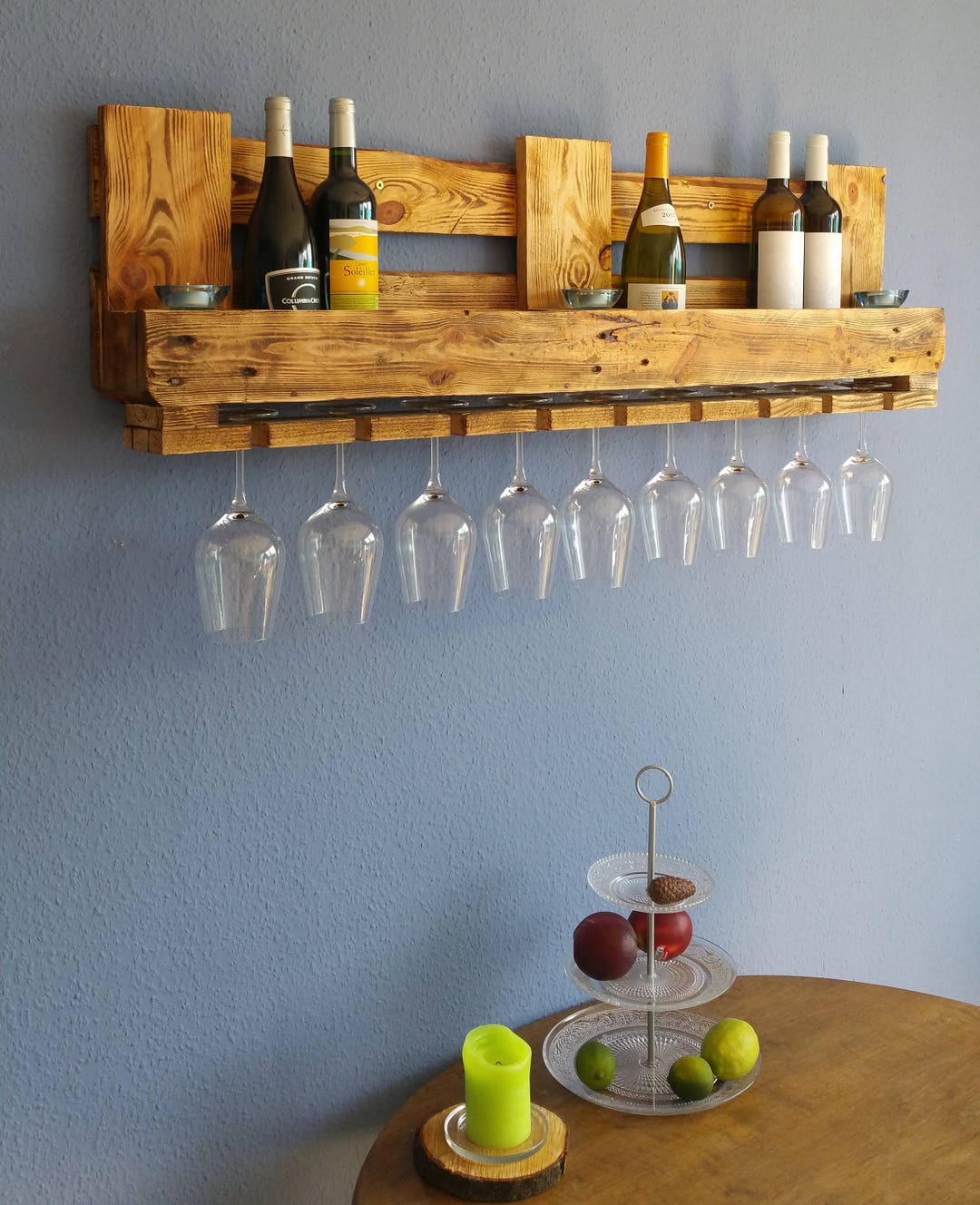 WINE SHELF Rustic From PALLETS Bottle Rack Vintage Furniture - Etsy