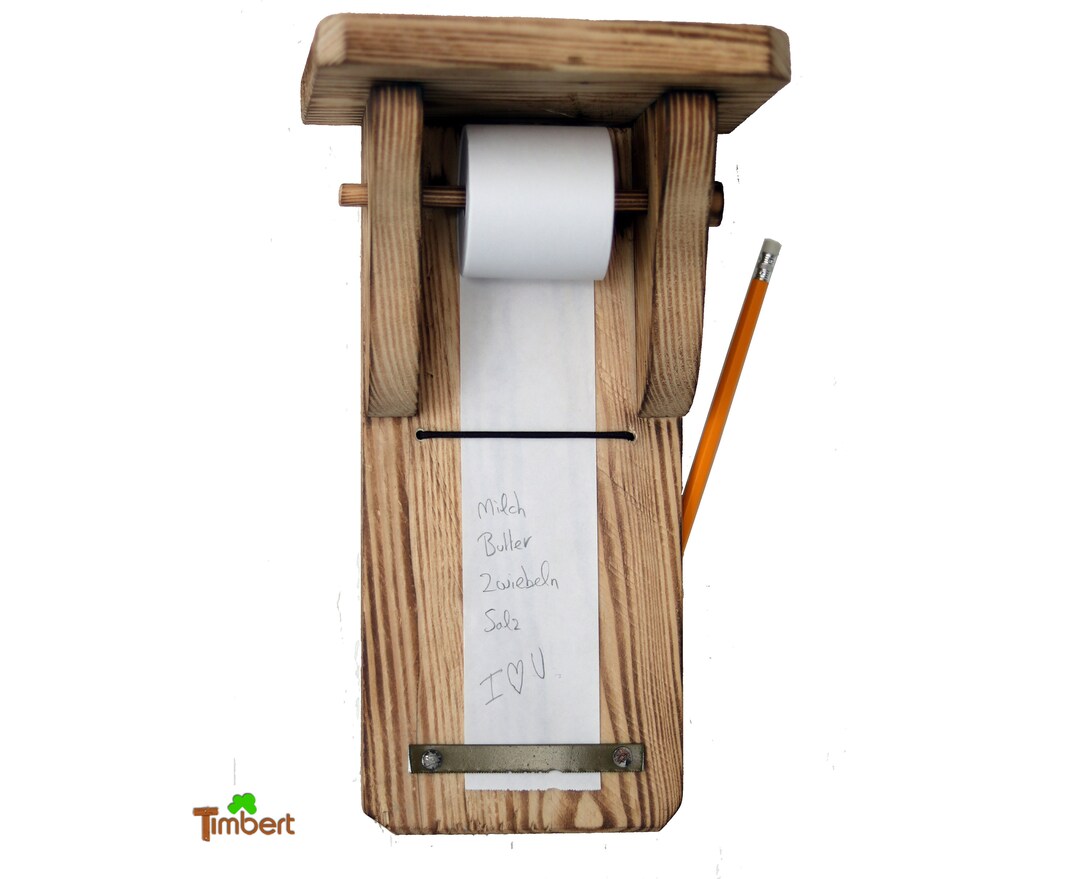 Rustic Note Roll Holder Made of Recycled Wood Vintage Shopping Slip ...