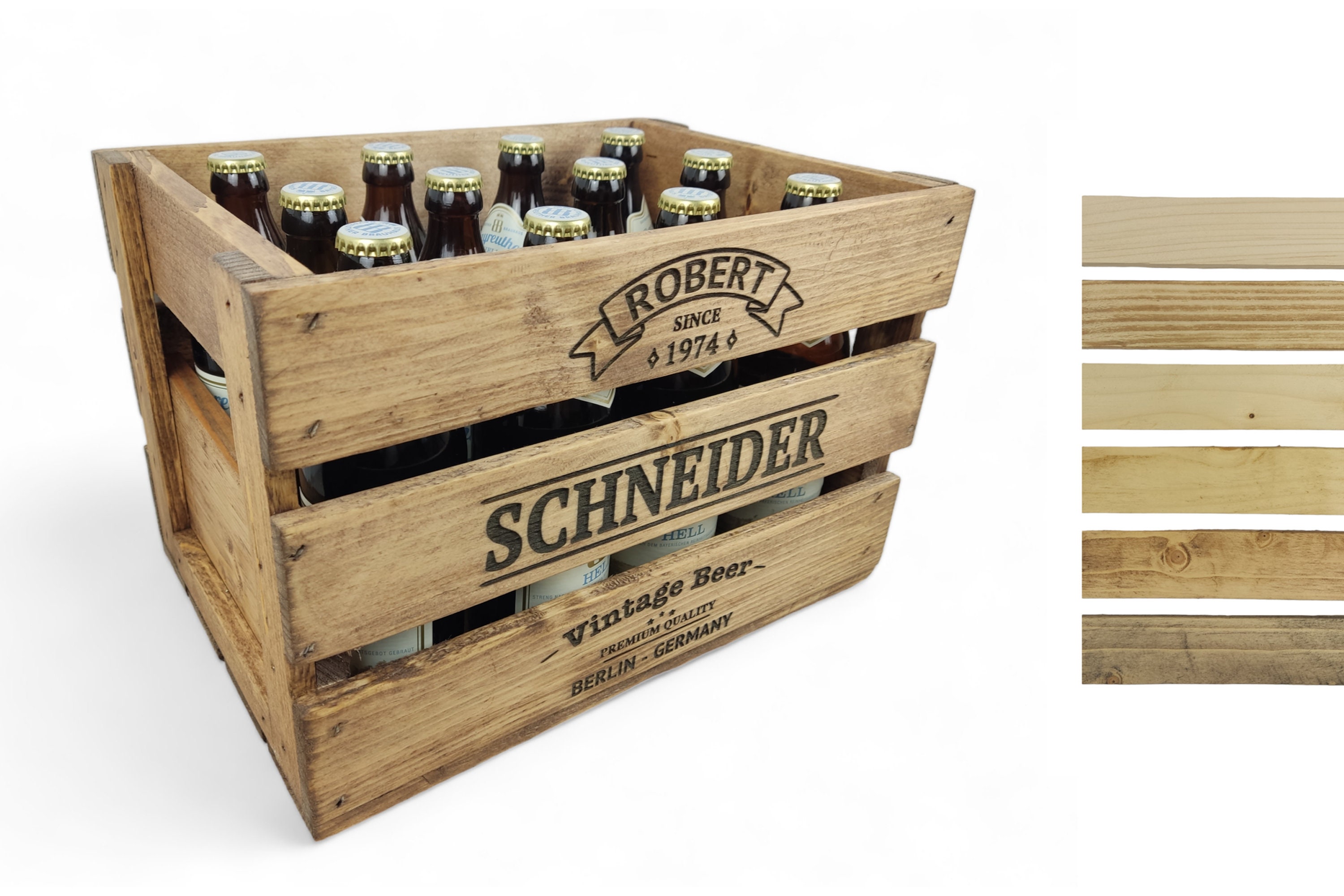 Vintage Beer Crate Personalized Wooden Box for Birthdays Old Drinks ...