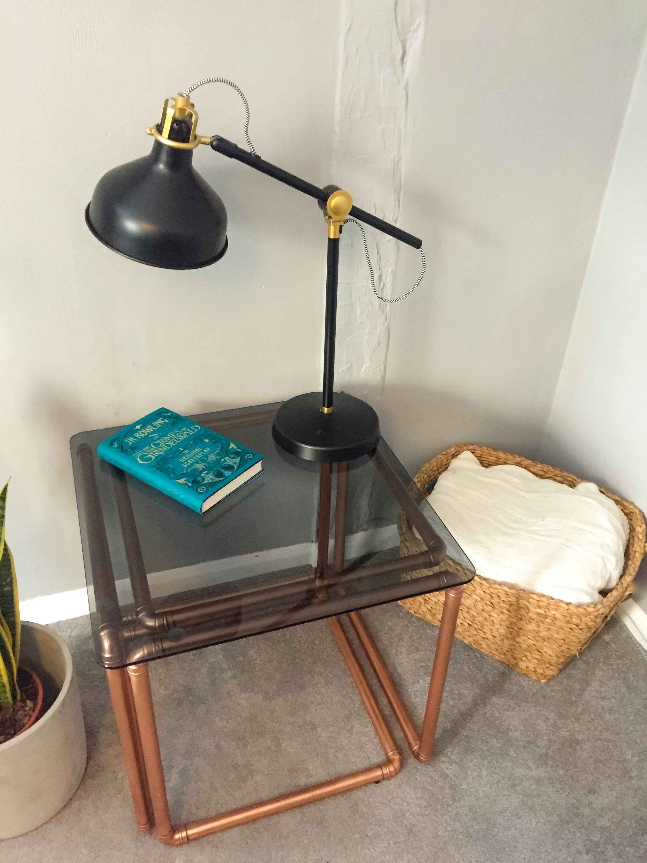 Copper Pipe Infinity Table - Industrial Side Table - Copper Pipe Side ...