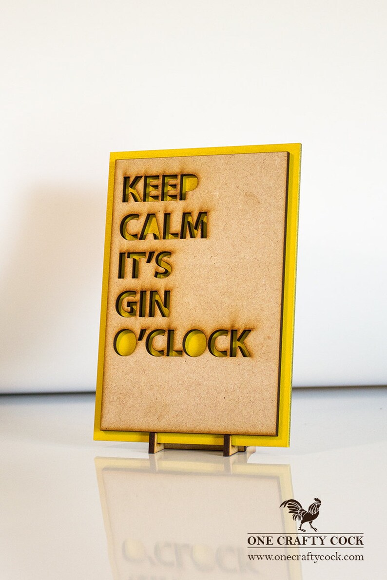 Keep Calm It's Gin O'clock Plaque Sign With Stand | Handmade & Painted ...