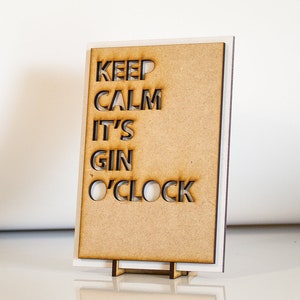 Keep Calm It's Gin O'clock Plaque Sign With Stand Handmade & Painted - Etsy
