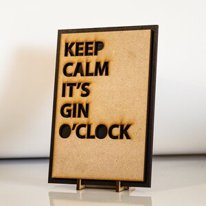 Keep Calm It's Gin O'clock Plaque Sign With Stand Handmade & Painted - Etsy