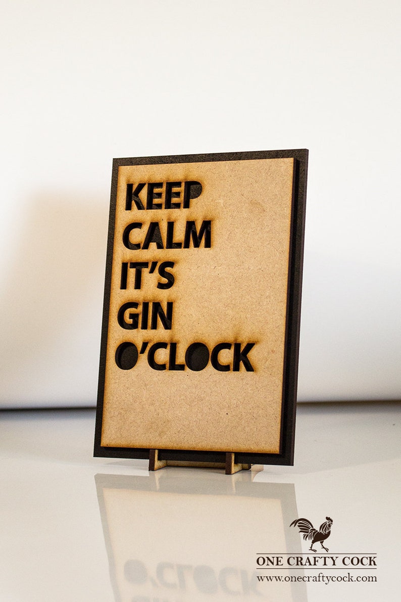 Keep Calm It's Gin O'clock Plaque Sign With Stand | Handmade & Painted ...