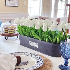 FRENCH Country Flower Arrangement/60 Cream Real Touch TULIPS/SUMMER ...