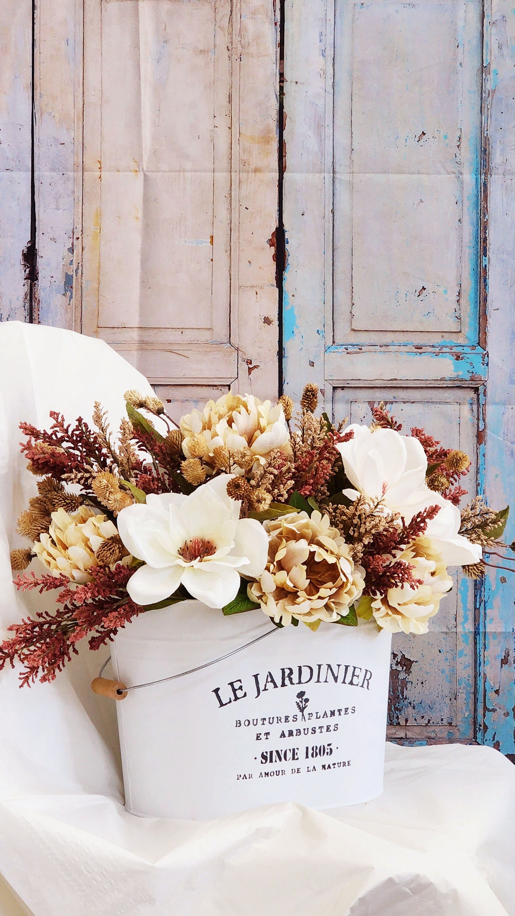 FALL Magnolia Flower Arrangement/thanksgiving Table Centerpiece/french ...