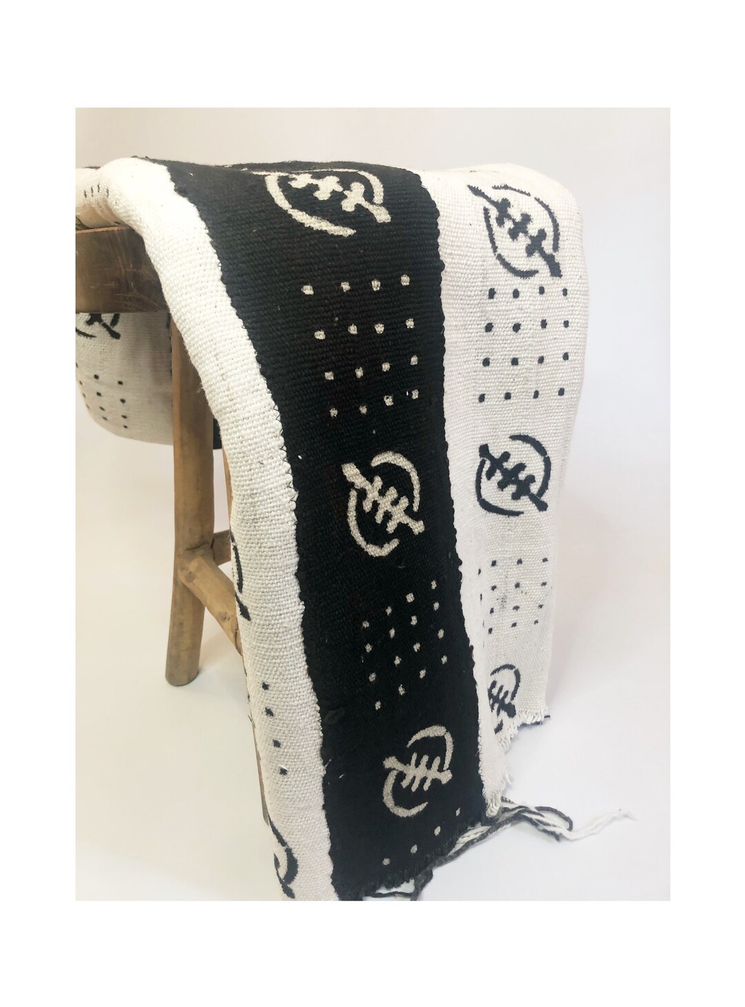 Bogolan Fabric From Mali Authentic Patchwork Black and White Geometric ...