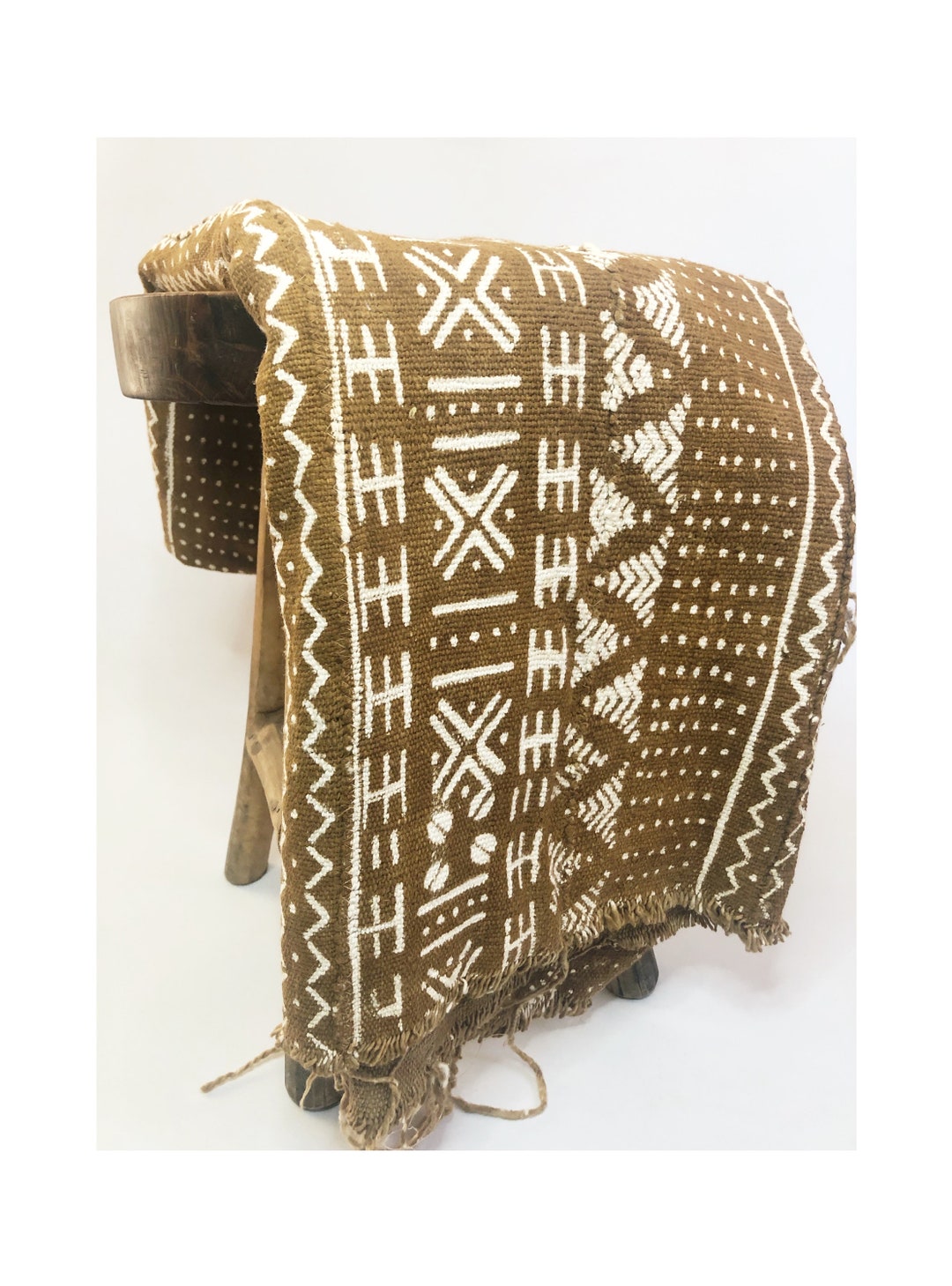 Authentic Mali Bogolan Fabric Brown and White Geometric - Etsy