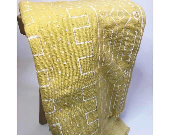 Authentic Mali Bogolan Fabric Yellow and White Geometric Pattern - Etsy