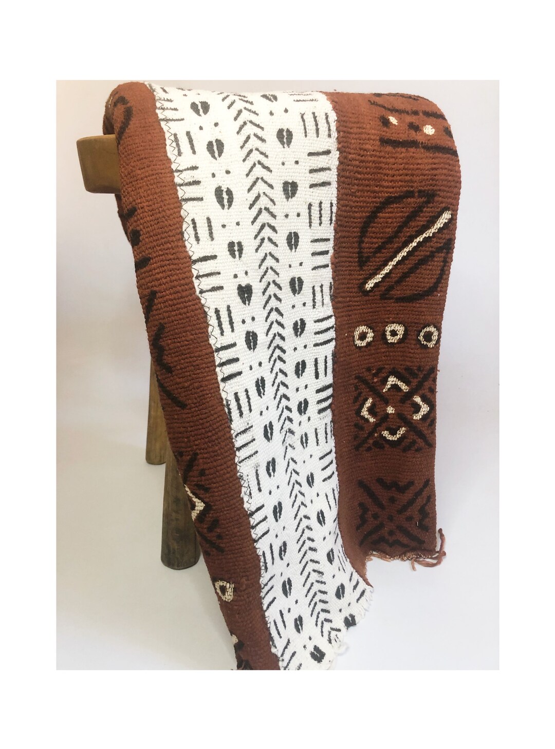 Authentic Bogolan Fabric From Mali Patchwork Copper and White Color ...